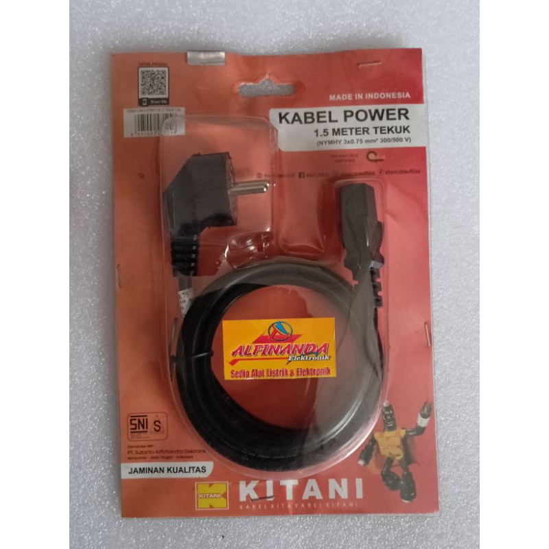 Jual KABEL POWER KOMPUTER KITANI 1,5 M KABEL POWER SNI | Shopee Indonesia