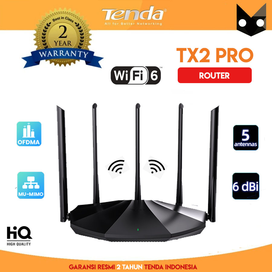 Jual Tenda TX2 Pro Dual Band Gigabit WiFi 6 Router Super Fast & Stable ...