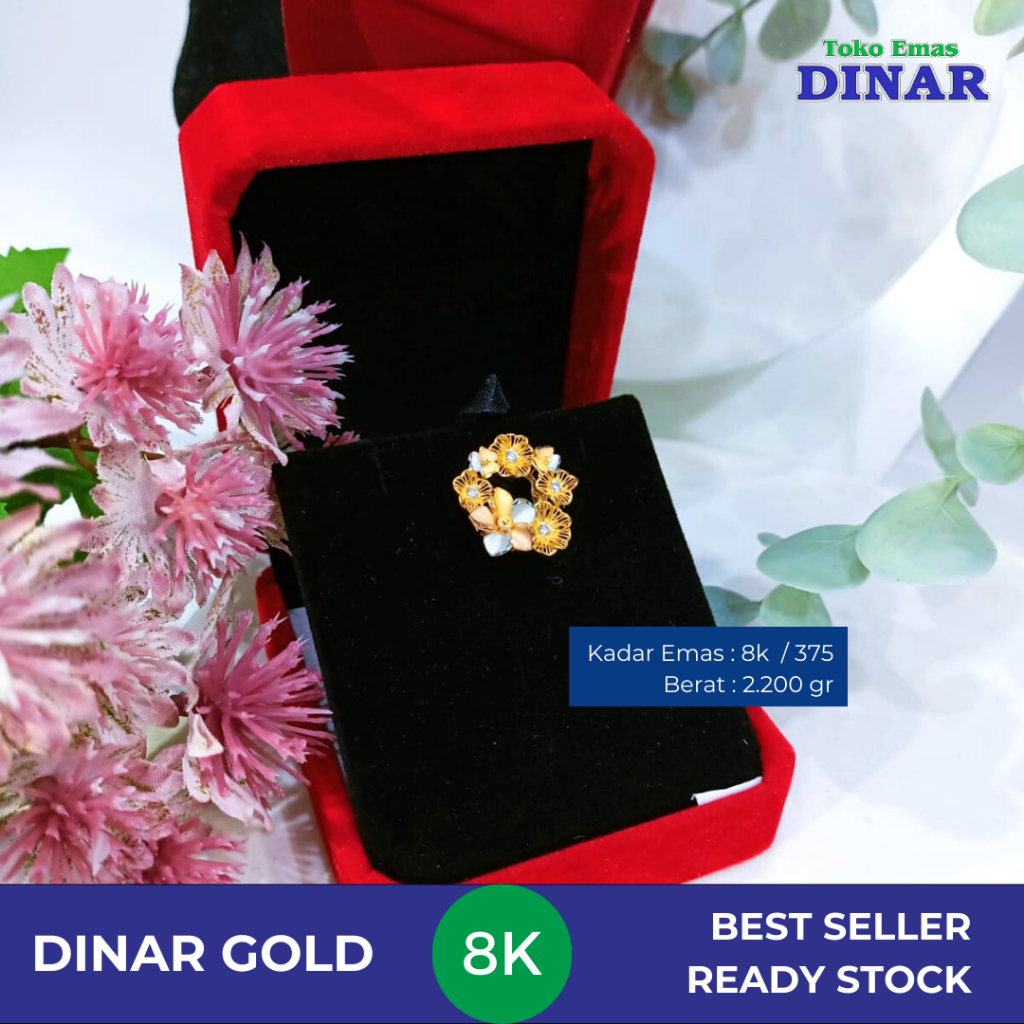 Jual LIONTIN BUNGA KERAWANG - KADAR 8K/375 - EMAS MUDA | Shopee Indonesia
