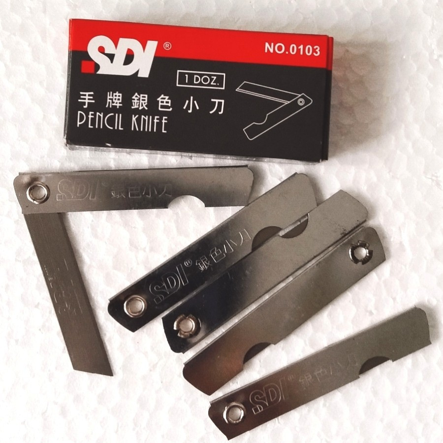 Jual Cutter SDI Pisau Lipat 0103 Pencil Knife Silet Cutter Warna Silver ...