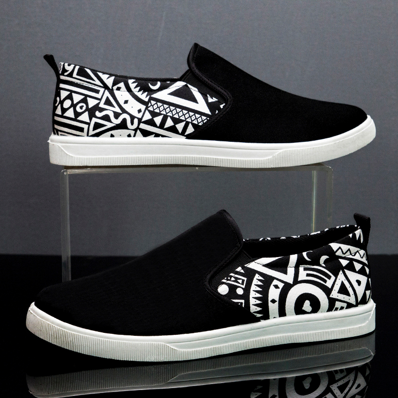 Jual Highland Sepatu Slip On Pria Casual Sepatu Hitam Slop Cowok Sekolah Sepatu Olahraga MC315 ...