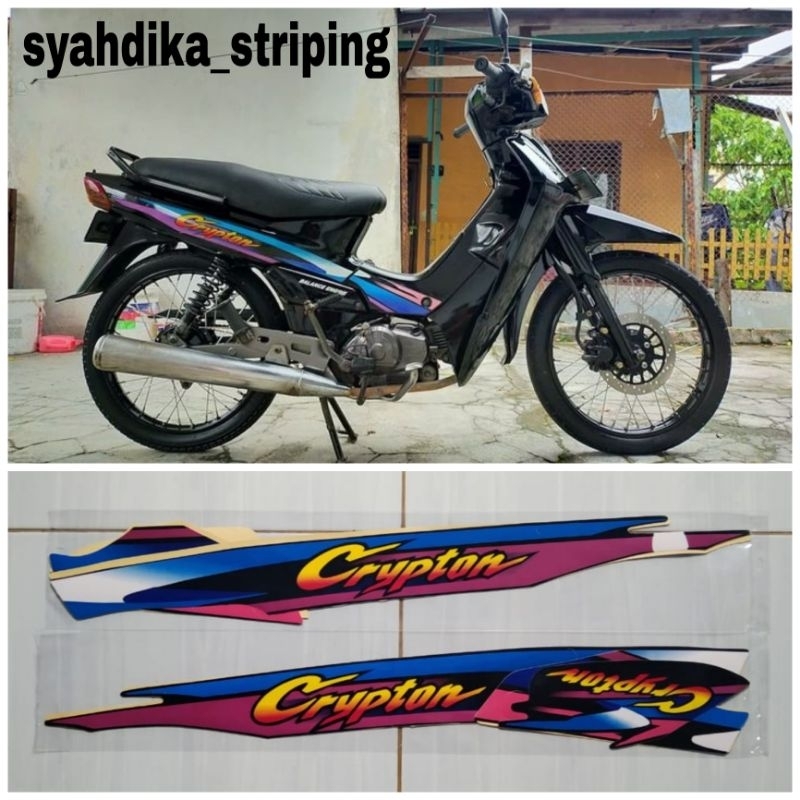 Jual STIKER STRIPING LIS BODY YAMAHA CRYPTON CRIPTON THN 1997 1998 HITAM LIS BIRU | Shopee Indonesia
