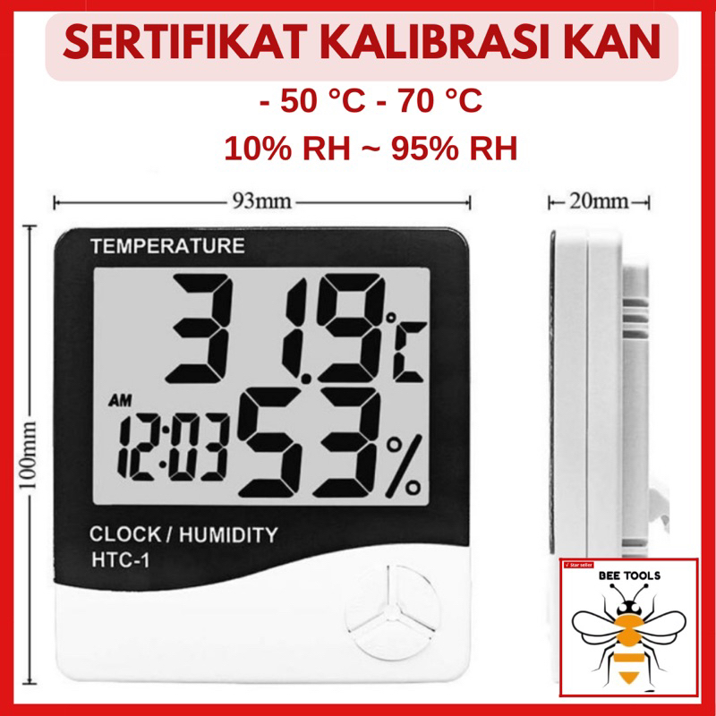 Jual Termometer Ruangan / Thermohygrometer Sertifikat Kalibrasi KAN ...