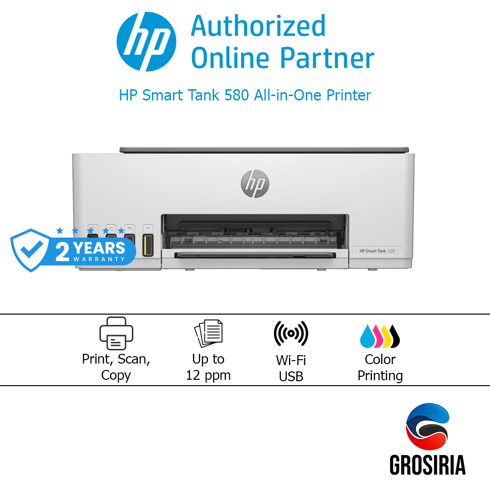 Jual HP Printer Smart Tank 580 All In One Print Scan Copy Wireless Wifi ...