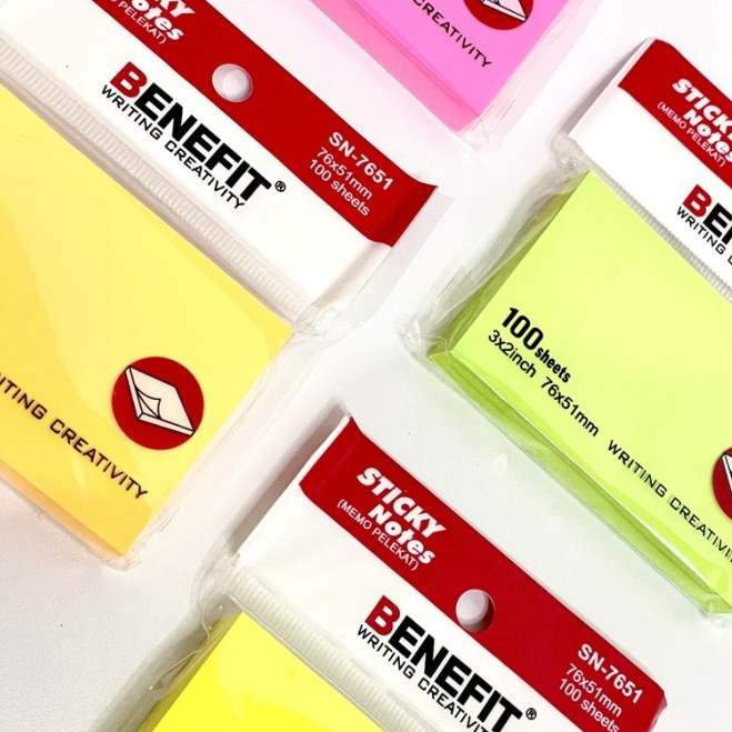 Jual Benefit Sticky Notes 100 Lembar Kertas Memo Tempel Note Pad ...