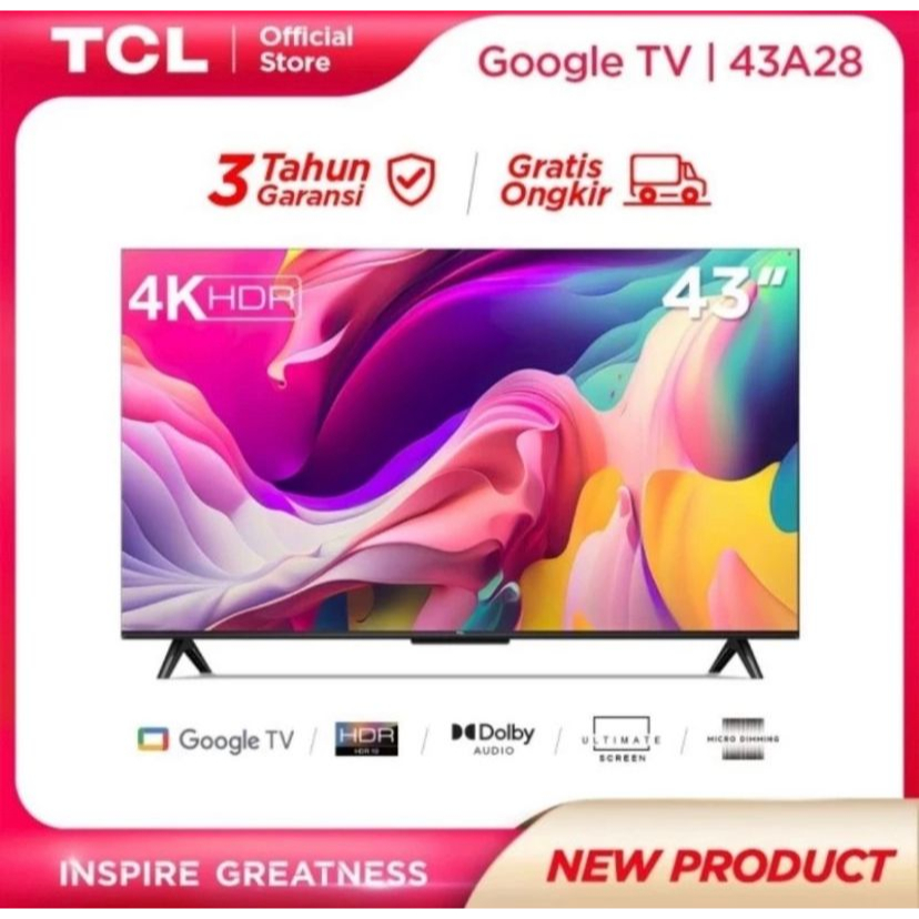 Jual TCL 43A28 - 43inch Smart Android Google TV - 4K HDR - Dolby Audio ... Jual TCL 43A28 - 43inch Smart Android Google TV - 4K HDR - Dolby Audio ...