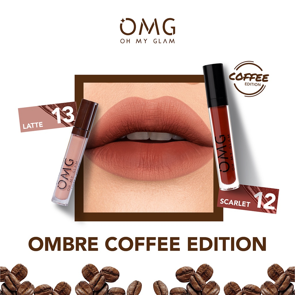 Jual OMG OH MY GLAM Matte Kiss Lip Cream Bold Coffee Ombre - 12 scarlet ...
