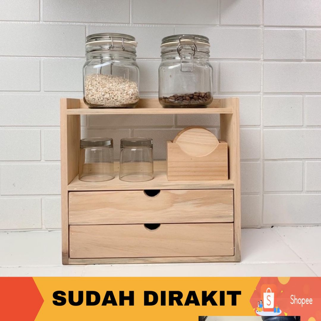 Jual RAK KAYU SEREBAGUNA // RAK LACI KAYU KECIL // LACI KAYU ESTETIK ...