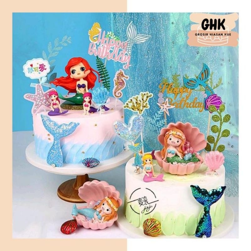Jual Cake Topper Aneka Mermaid Figure Putri Duyung Hiasan Kue Tema ...