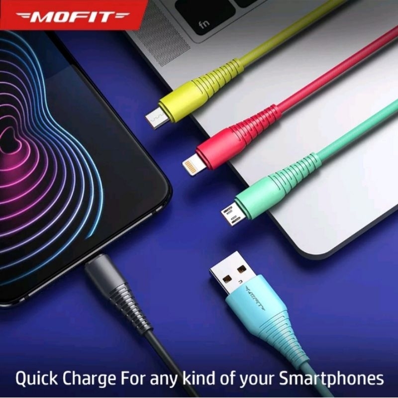 Jual MOFIT M100 Kabel Data Fast Charging 2,4A Micro USB/ Type C/ Iphone ...
