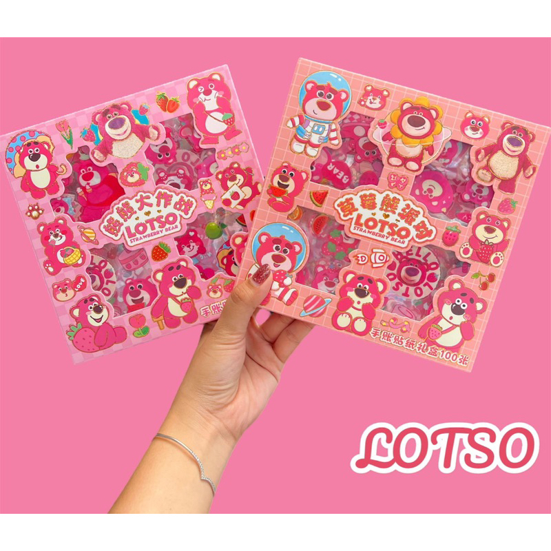 Jual stiker lotso strawberry bear 1 box isi 100pcs | Shopee Indonesia