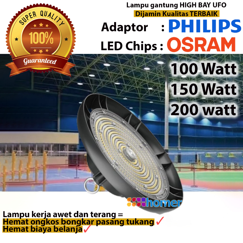 Jual Lampu LED Gantung UFO Lampu Sorot tembak High Bay UFO Highbay UFO Lampu Sorot Plafon ...