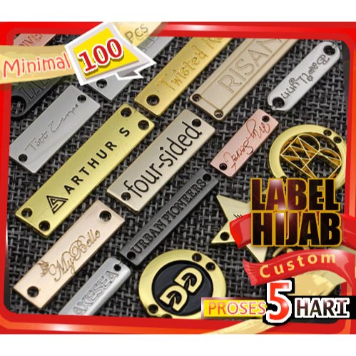 Jual Pabrik label plat hijab jilbab custom antikarat bahan logam cor ...