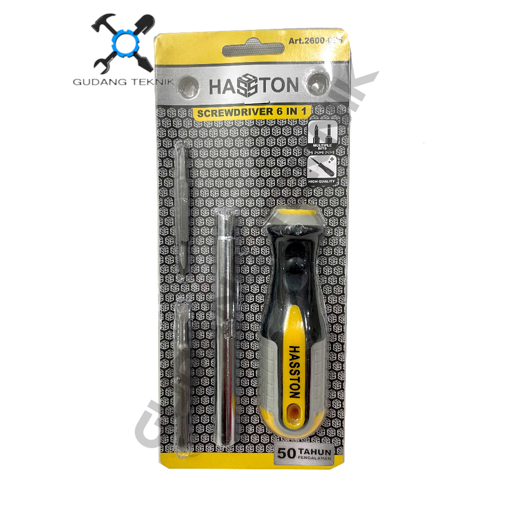 Jual Obeng Plus Minus 6 Way 2600-005 HASSTON PROHEX / Obeng Bolak Balik ...