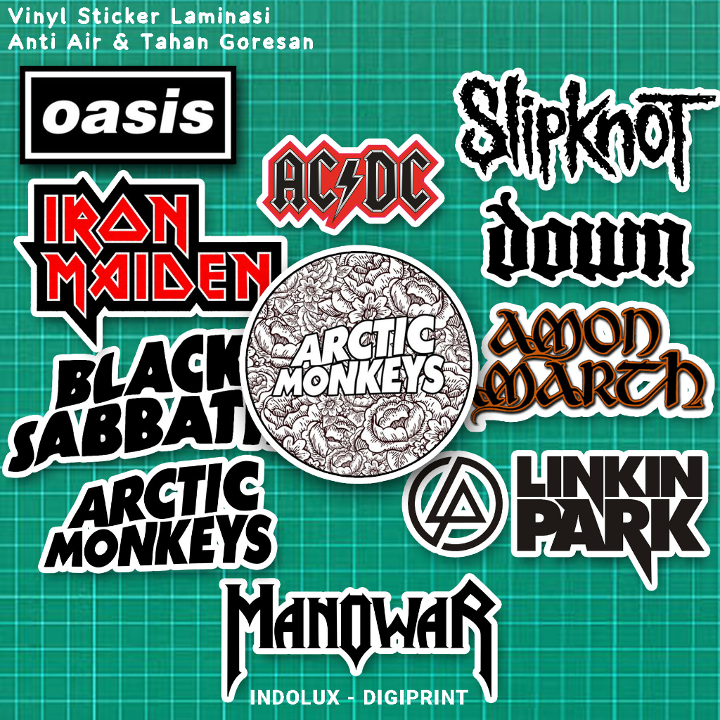 Jual 25Pcs Sticker Metal Band Logo Vinyl Stiker Arctic Monkeys metalica ...