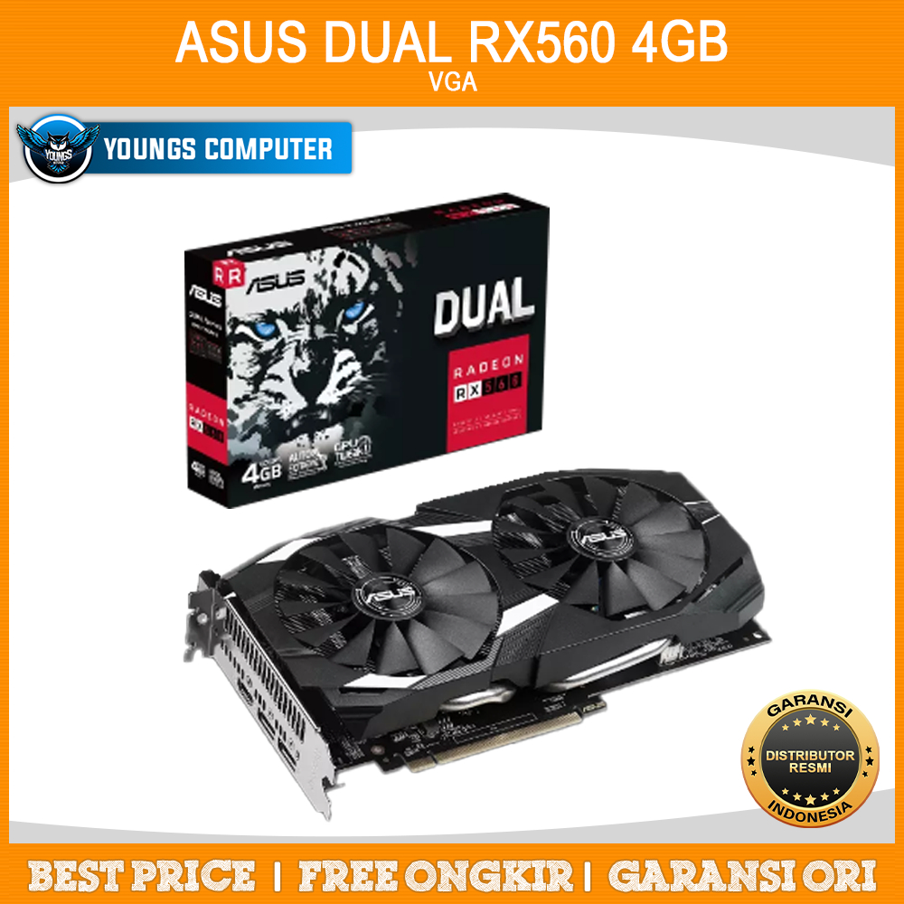 Jual VGA ASUS DUAL RX 560 4GB GDDR5 | Radeon RX560 4GB DDR5 | Shopee ...