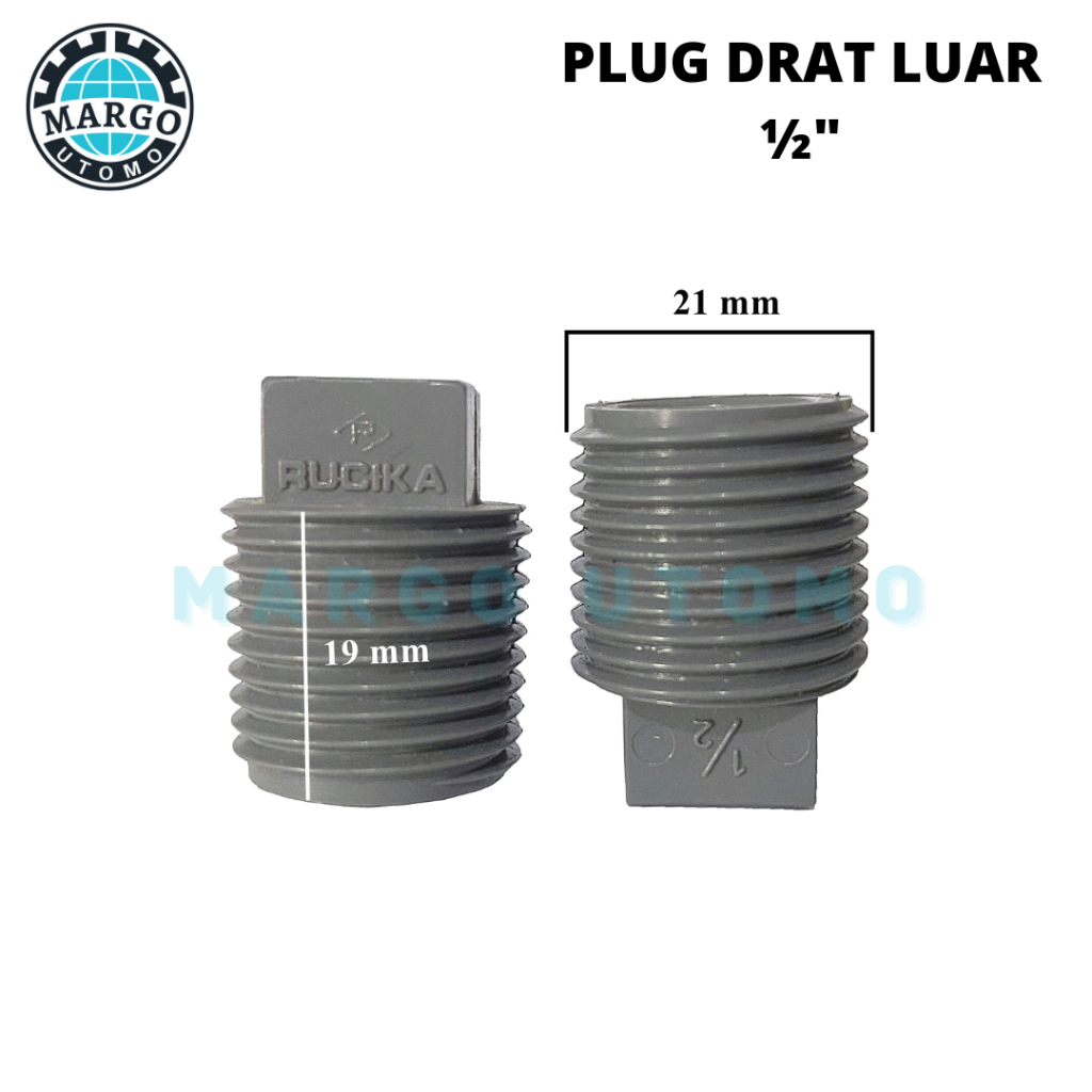 Jual Rucika Plug / Sumbat / DOP Drat Luar Tutup Pipa PVC D21 1/2" inch ...