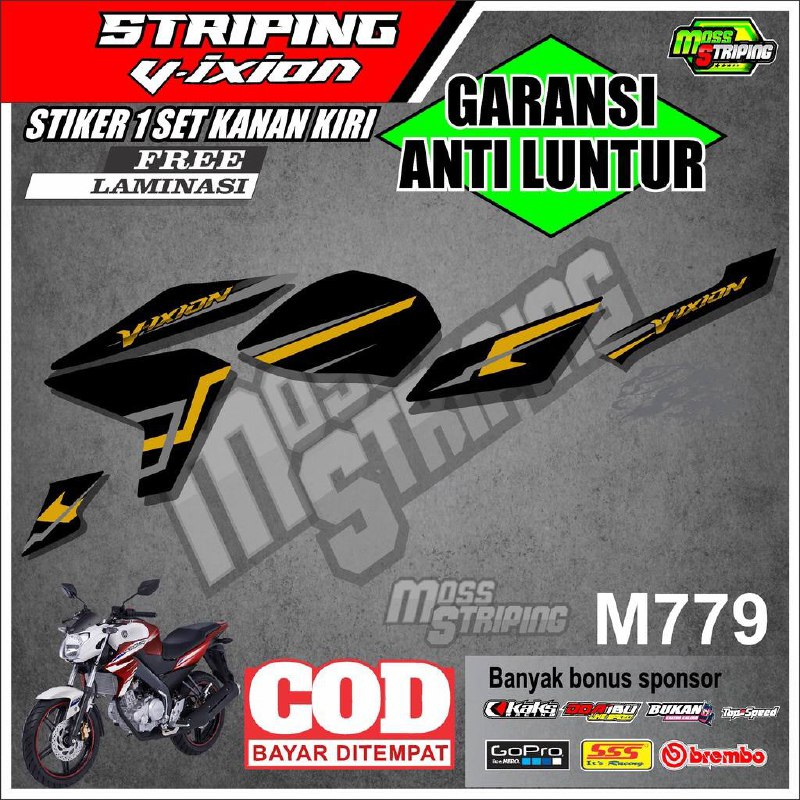Jual STIKER SETICKER MOTOR STRIPING YAMAHA VIXION NEW LIGHTNING NVL M779 STICKER MOTOR SETRIPING ...