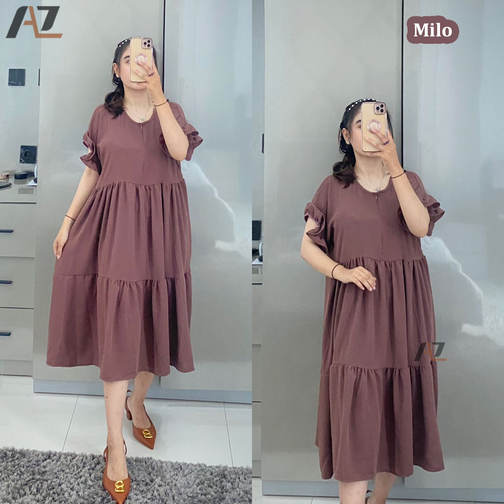 Jual Baju Daster Yura Ruffle Crinkle Airflow Kekinian Home Dress Wanita ...