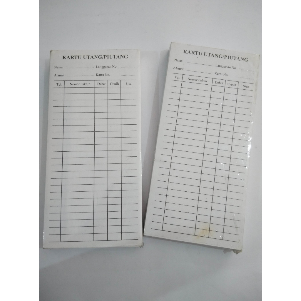 Jual Kartu Hutang Piutang ukuran 1/3 Folio Putih | Shopee Indonesia