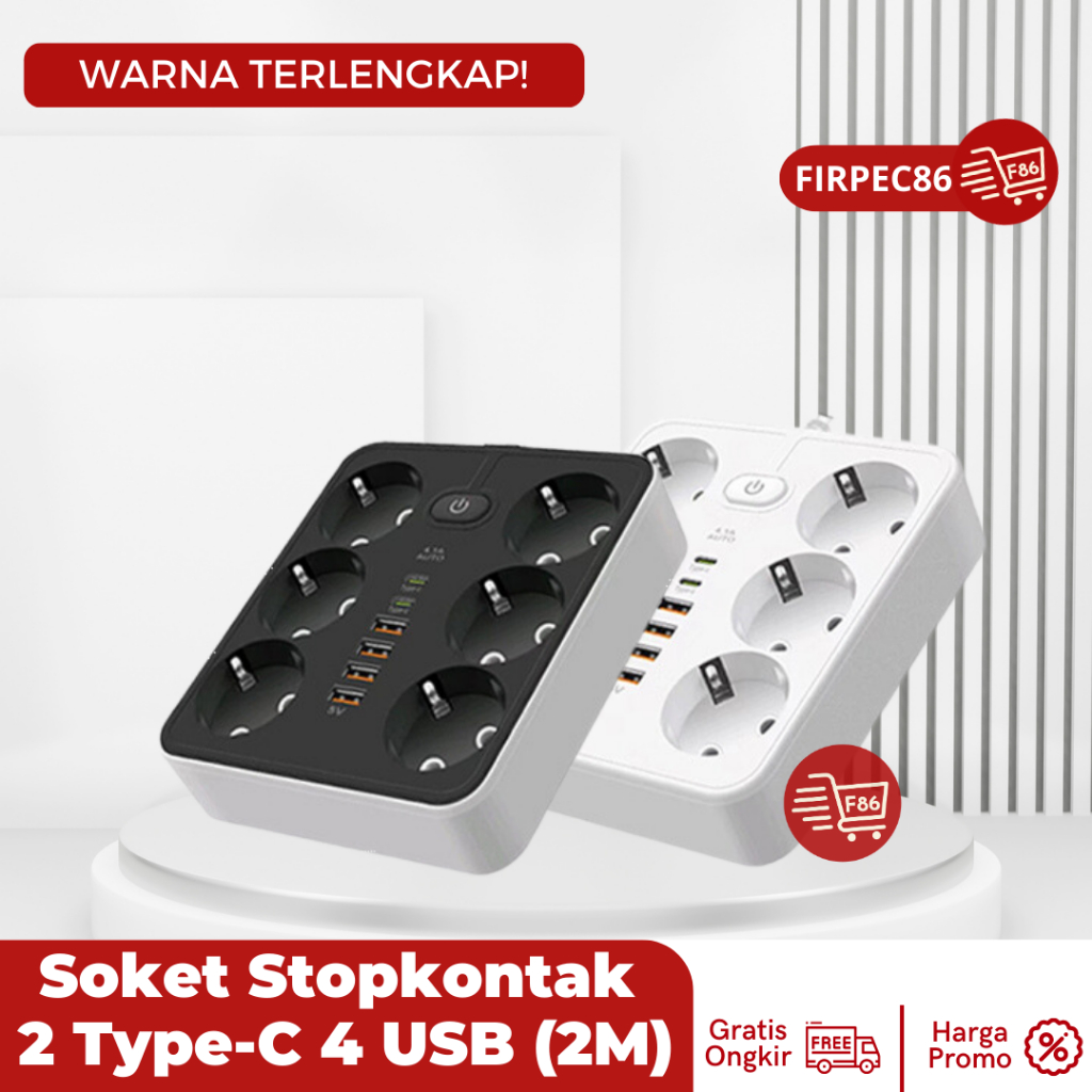 Jual Power Soket Smart switch Charger Stop Kontak Usb Charger 3Meter | Power Socket Elektrik 4 ...
