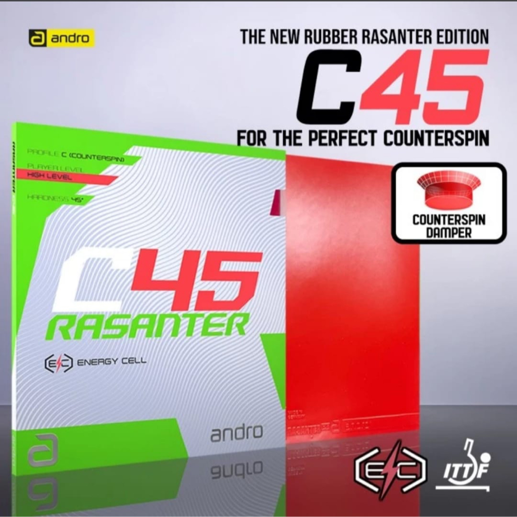 Jual Karet Bet Tenis Meja ANDRO Rasanter C45 Counterspin Energy Cell Sponge Original | Shopee ...
