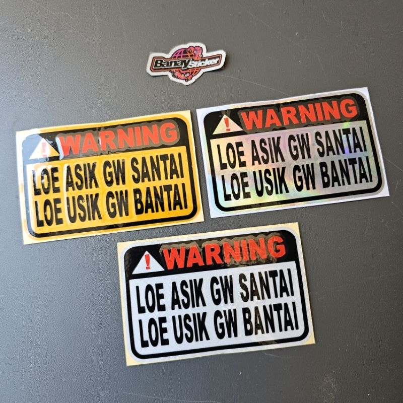 Jual Stiker Sticker Kata Kata Warning YANG PINJAM ISI BENSIN DLL cutting | Shopee Indonesia