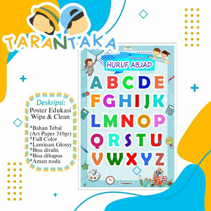 Jual Poster Edukasi Wipe & Clean / TEMA HURUF KAPITAL / Laminasi Glossy ...