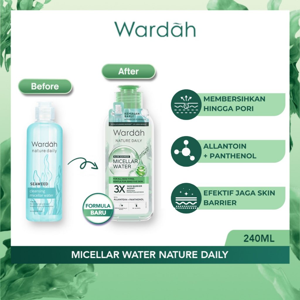 Jual Wardah Nature Daily Seaweed Cleansing Micellar Water 240 ml ...