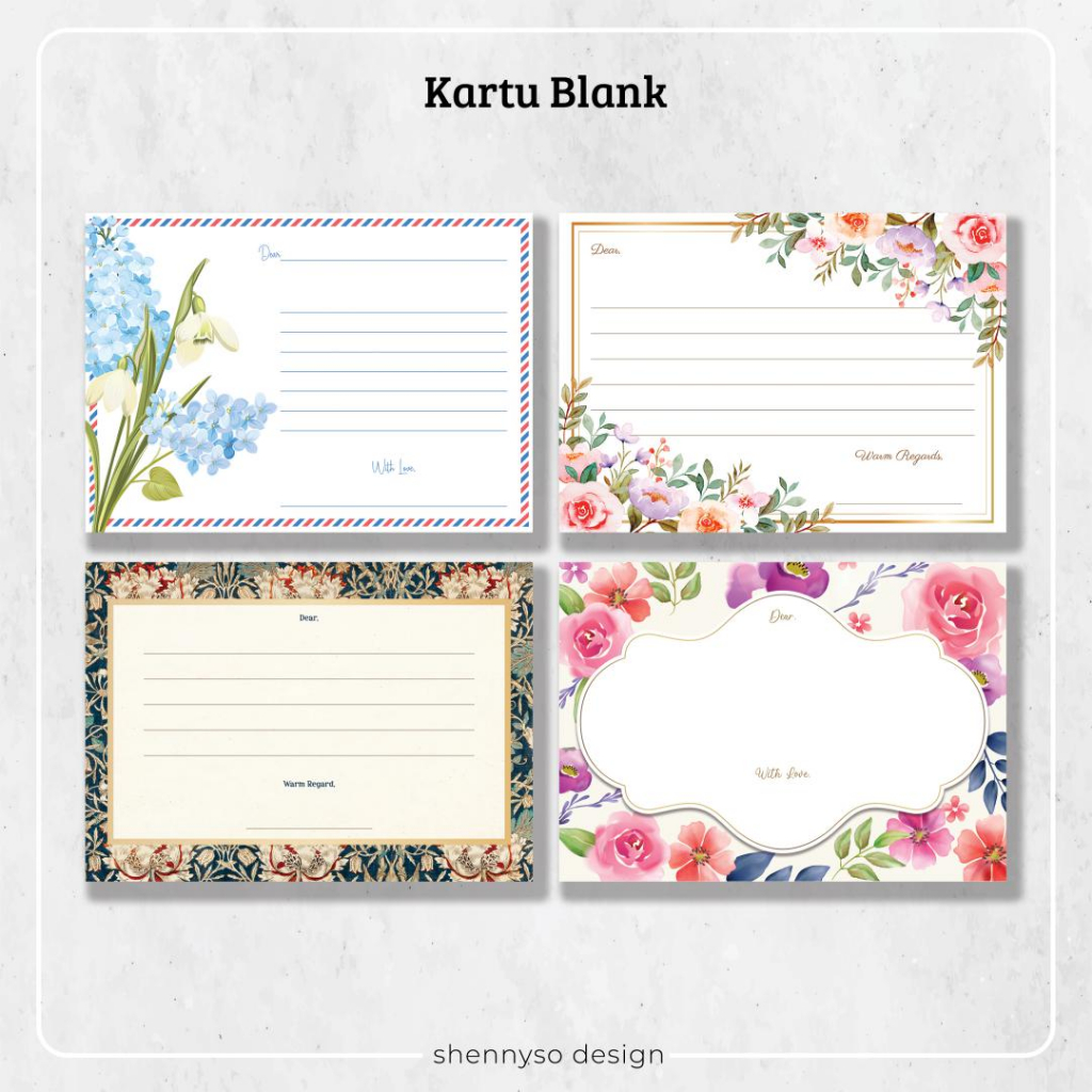 Jual Kartu Ucapan / Kartu Blank / Kartu Kosong / Gift Card + Free ...