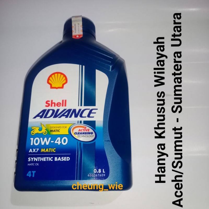 Jual Oli Shell AX7 matic 10W-30 800ml /0.8ltr API SN JASO MB Beat/Vario ...