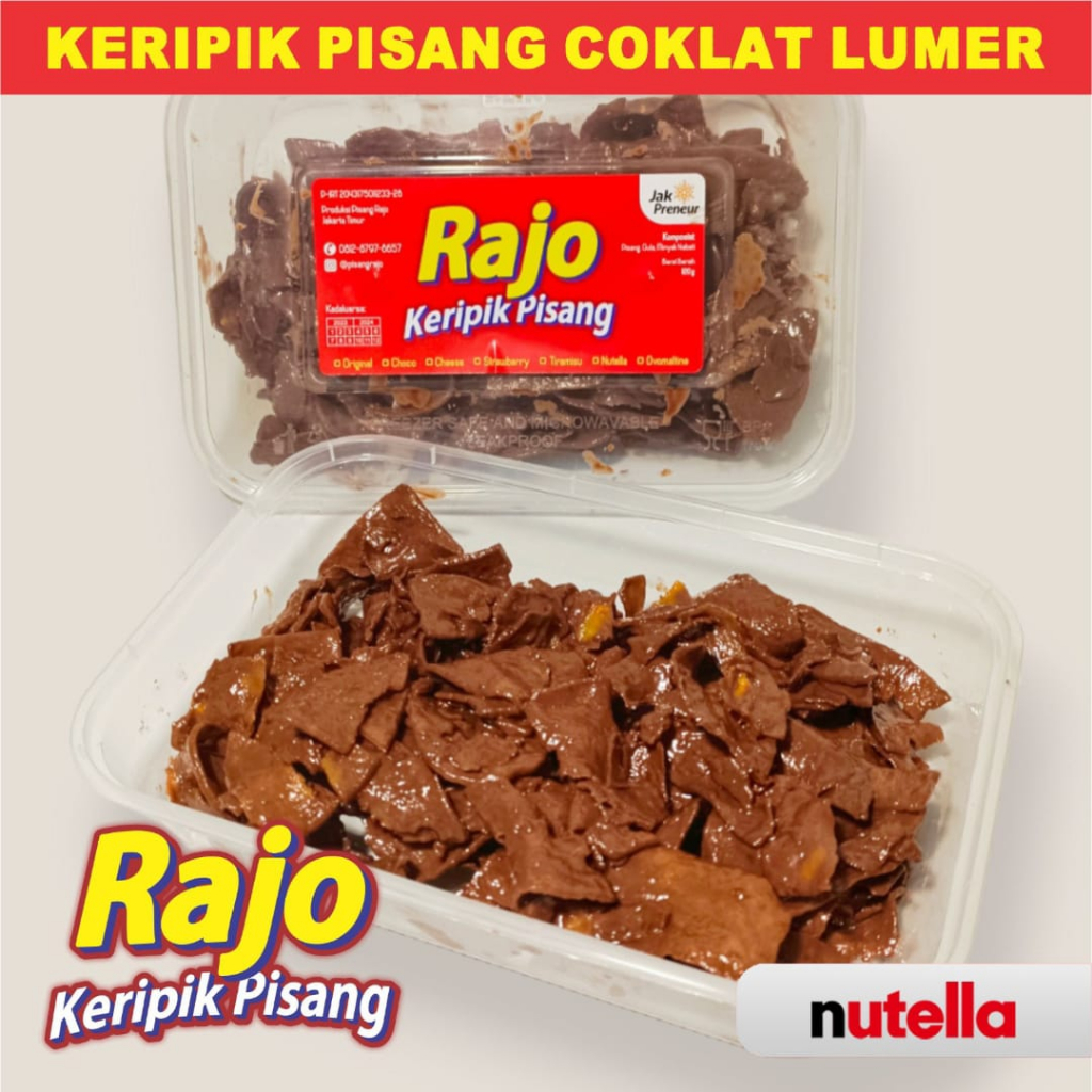 Jual Keripik Pisang Coklat Lumer RAJO - Nutella PREMIUM 120g | Shopee ...