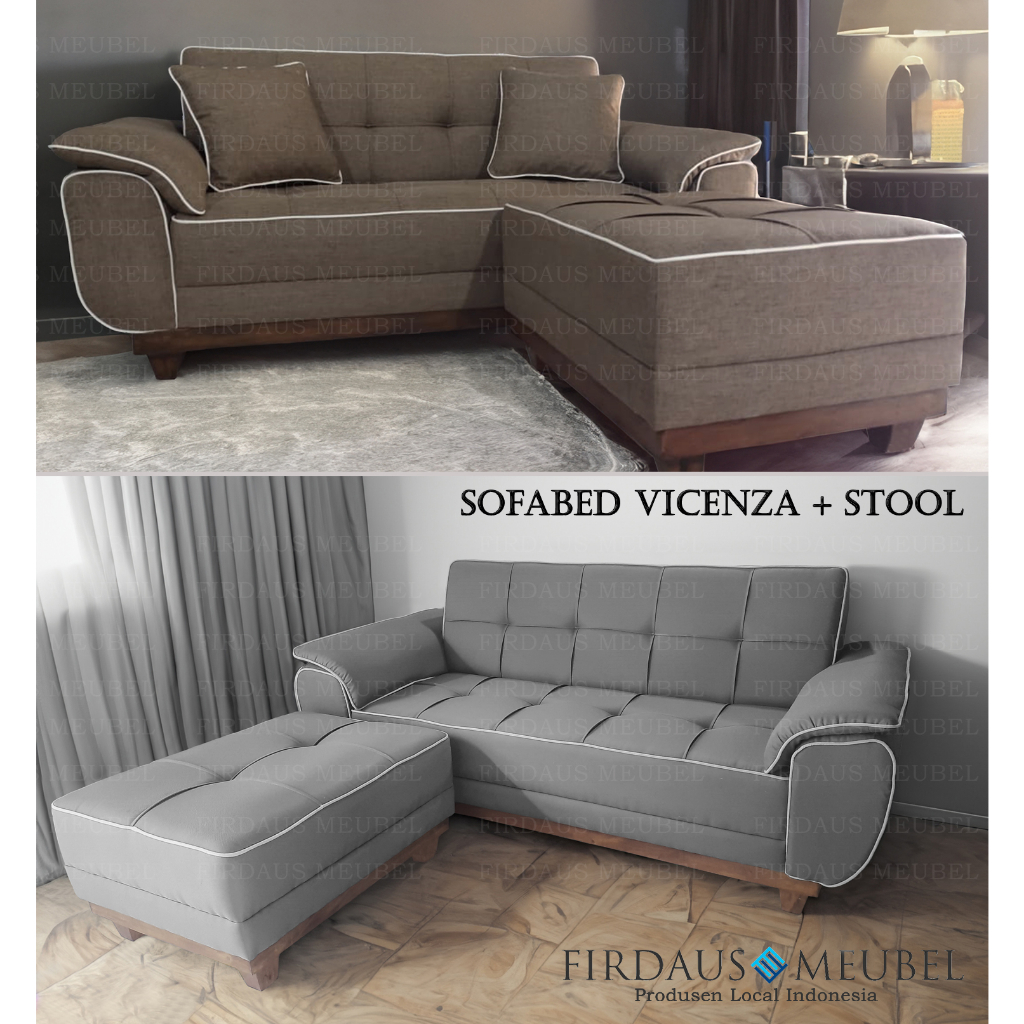 Jual 𝐅𝐢𝐫𝐝𝐚𝐮𝐬𝐌𝐞𝐮𝐛𝐞𝐥 | Vicenza Sofa Bed (with Stool Storage) | Shopee Indonesia