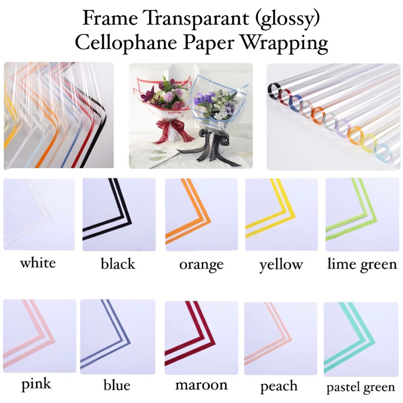 Jual Kertas Cellophane Bucket Bunga [Frame Transparan Glossy] Flower ...