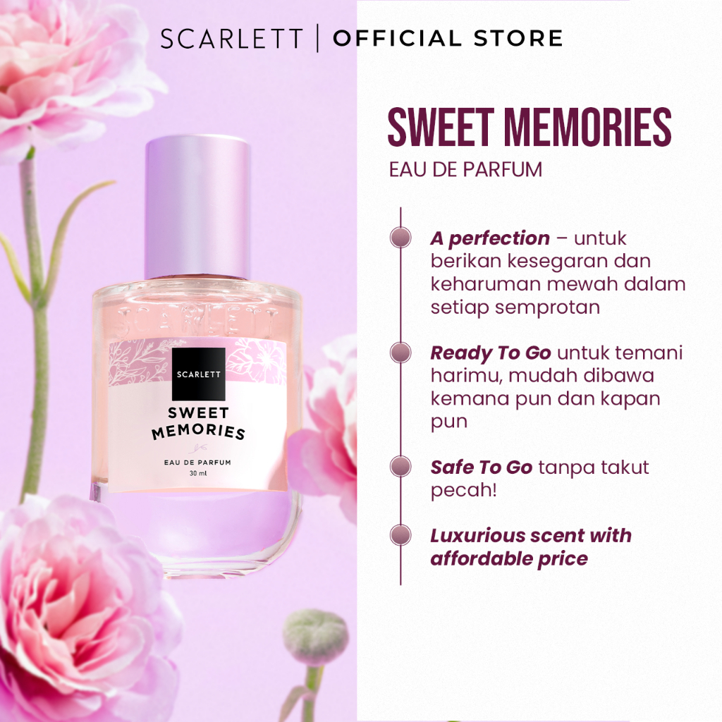 Jual READY STOCK Scarlett Whitening Eau De Parfum Sweet Memories 30ml ...