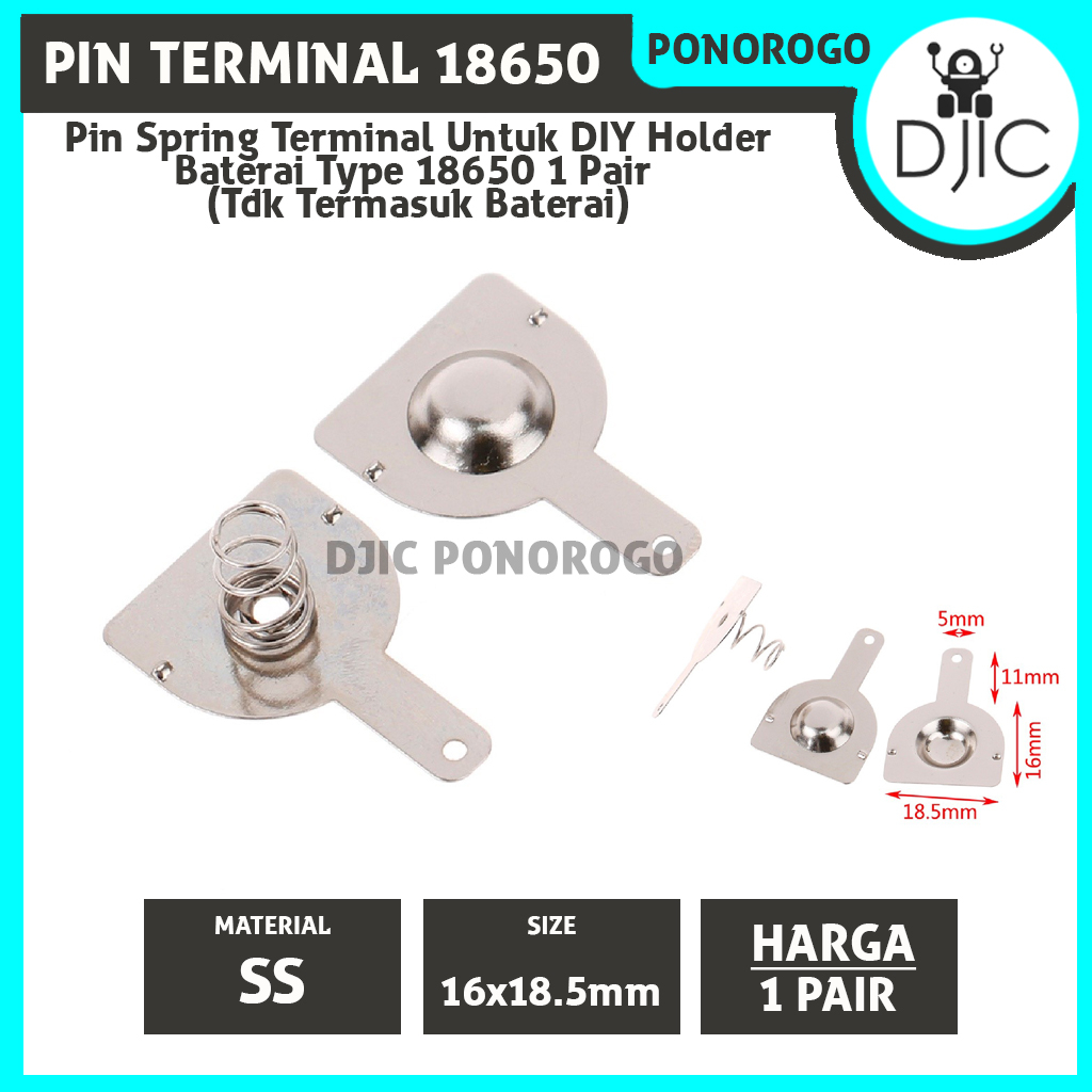 Jual PIN SPRING TERMINAL BATERAI 18650 1 PAIR SEPASANG POSITIF DAN ...