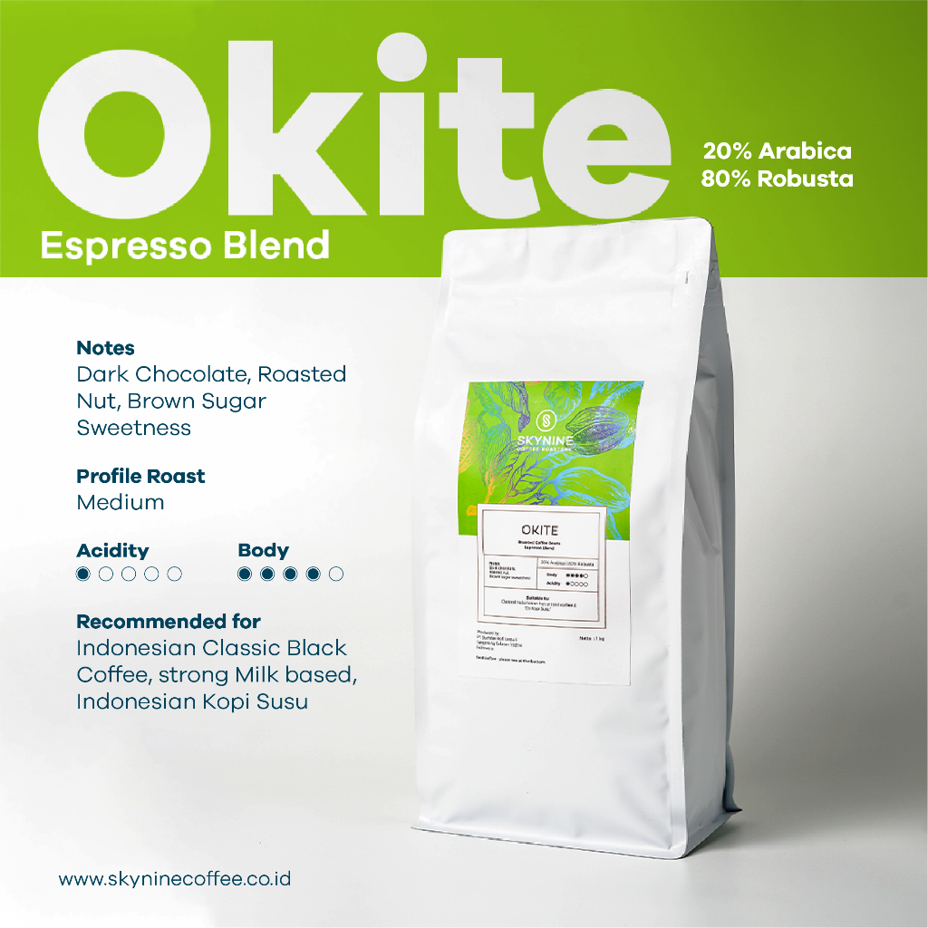 Jual BIJI KOPI ESPRESSO OKITE BLEND 20% ARABIKA 80% ROBUSTA 1KG ...