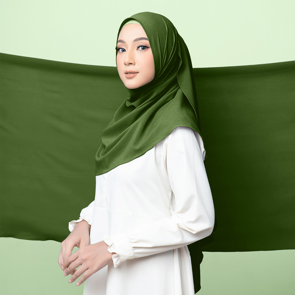 Jual Niskalla Hijab Pashmina Polos Premium / Jilbab / Kerudung Premium Woolpeach Warna Hijau ...