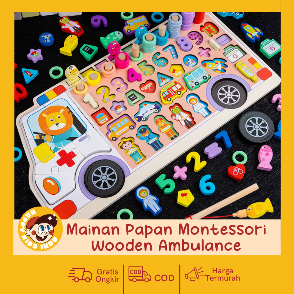 Jual MAINAN BELAJAR ANAK PUZZLE EDUKASI MENGENAL ANGKA DAN PROFESI ...