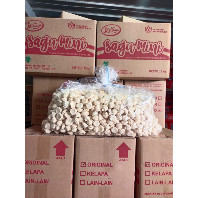 Jual Snack Kue Sagu Susu Mini Mirasa Uk 5Kg Faiha coklat Kue Sagu 5Kg ...