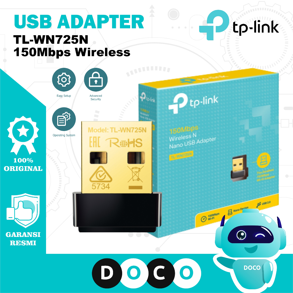Jual TP-LINK USB Adapter TL-WN725N 150Mbps Dongle Adaptor Wireless N ...