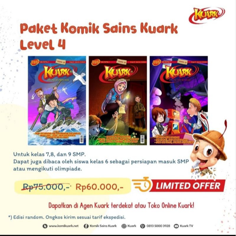 Jual PROMO Kuark paket level 4 ( SMP) isi 3 buku | Shopee Indonesia