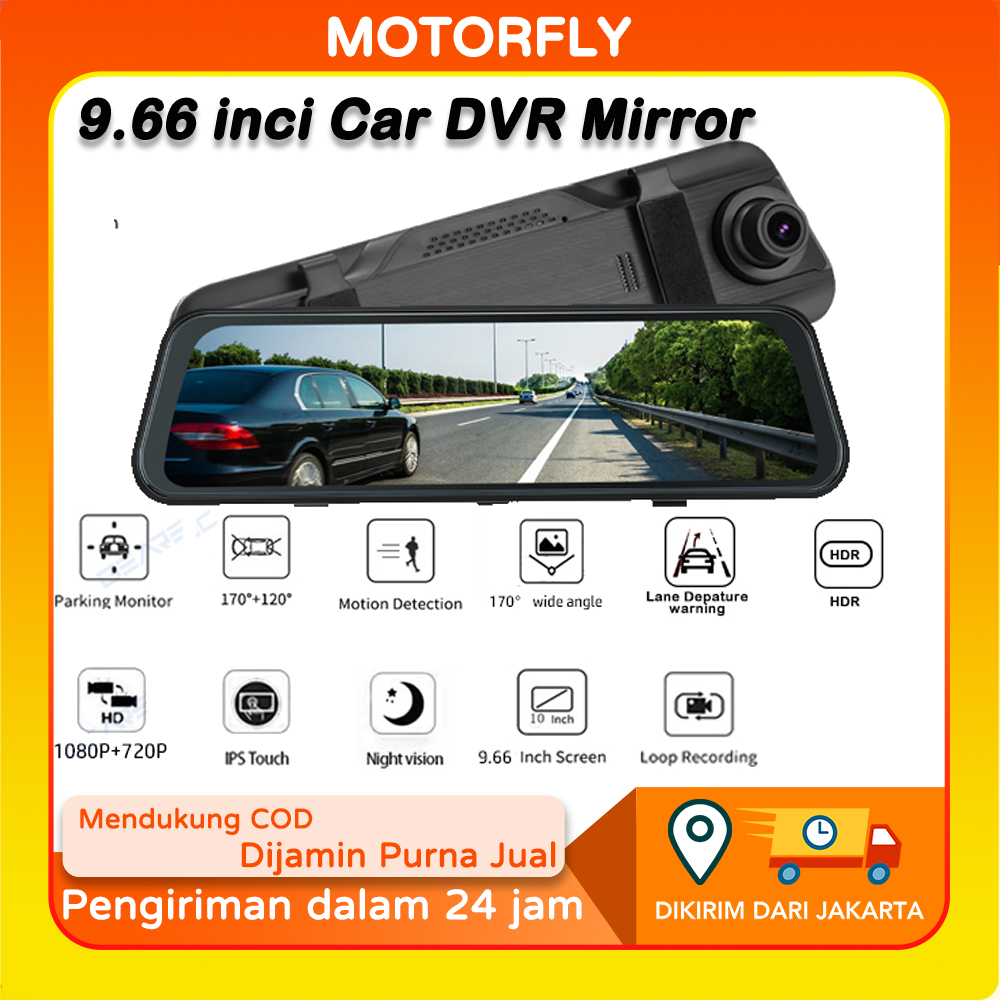 Jual Dash Cam Mobil 1080P HD 9.66 Inch Layar Sentuh IPS Night Vision ...