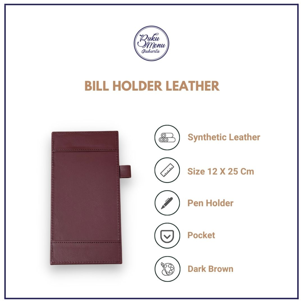 Jual Bill Holder Kulit Coklat tua One View (satu sisi) + 1 panel + 1 ...