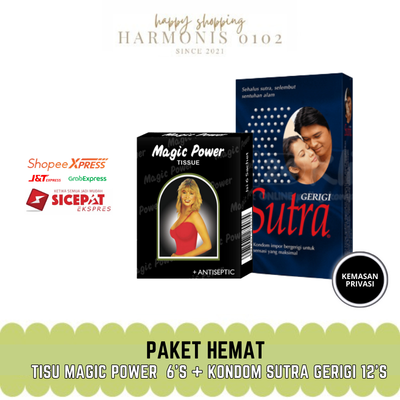 Jual Tissue Magic Power Paket Untuk Pria (6 Pcs) + Kondom Sutra Gerigi ...