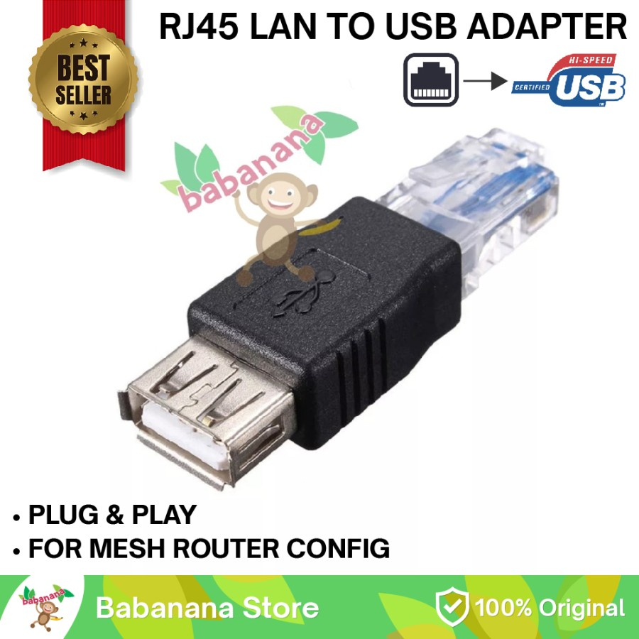 Jual USB Female Type A to RJ45 LAN ethernet adapter converter | Shopee ...