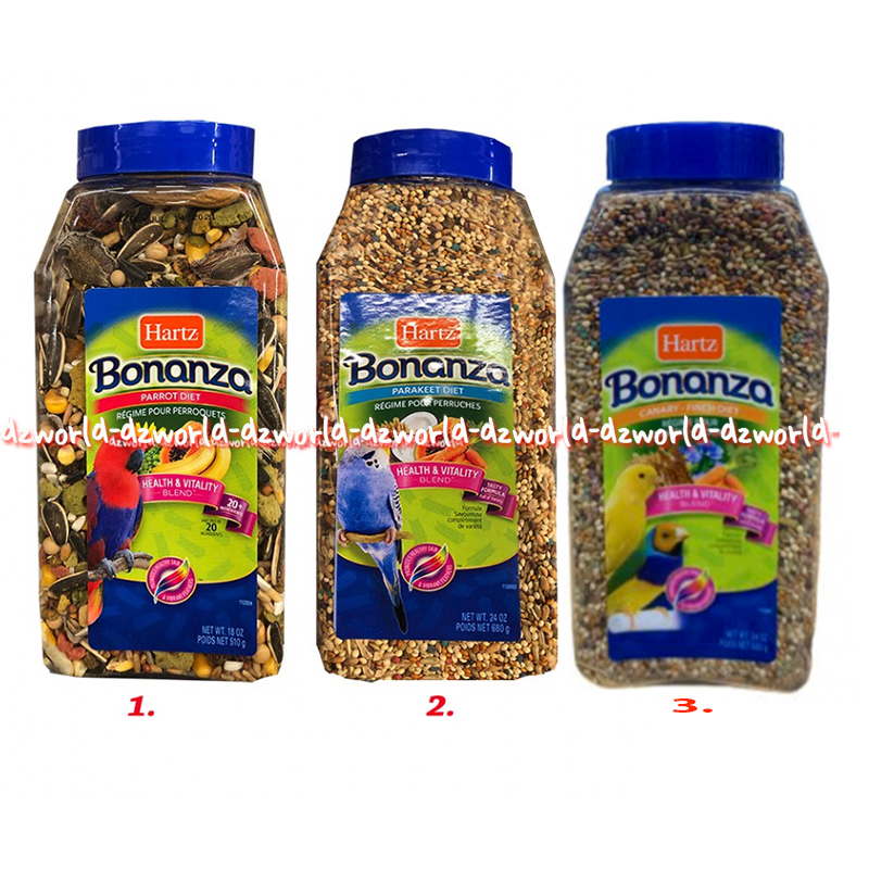 Jual Hartz Bonanza 680gr Parrot Parakeet Diet Health & Vitality Blendt ...