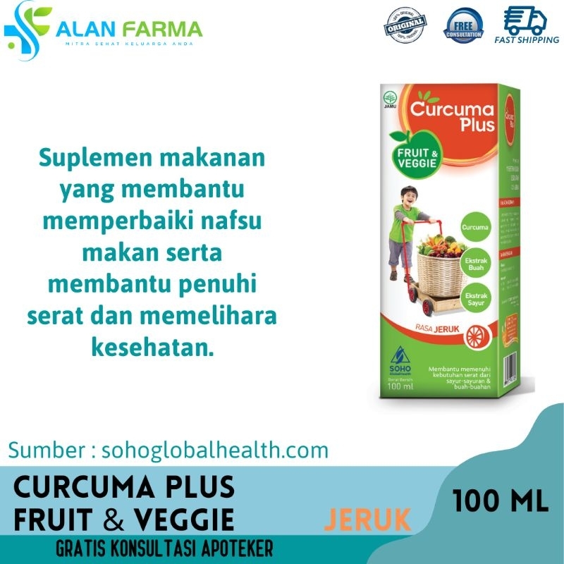 Jual Curcuma Plus Fruit Veggie 100 mL | Curcuma Plus Buah dan Sayur ...