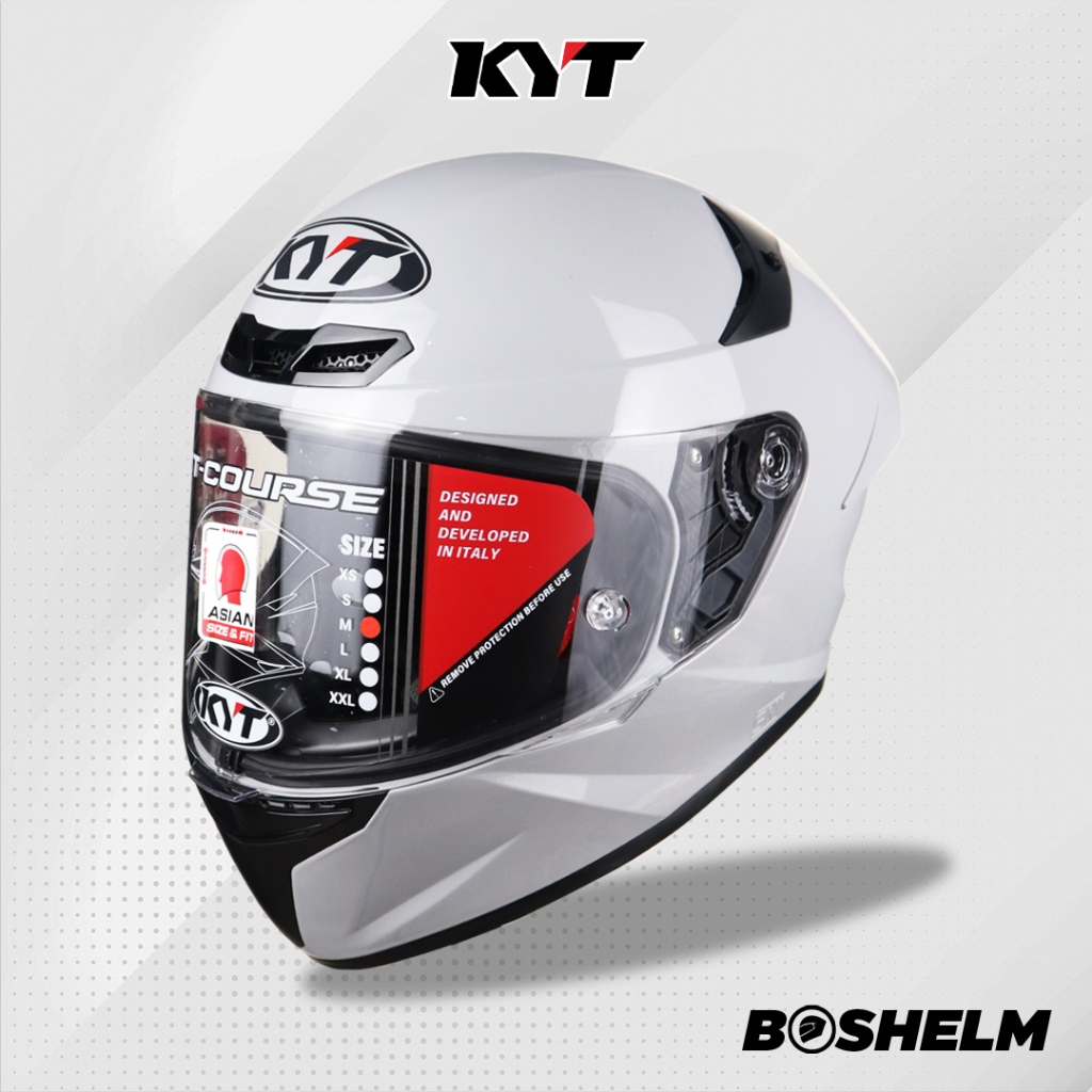 Jual BOSHELM Helm KYT TT Course Plain ASPHALT GREY Helm Full Face SNI | Shopee Indonesia