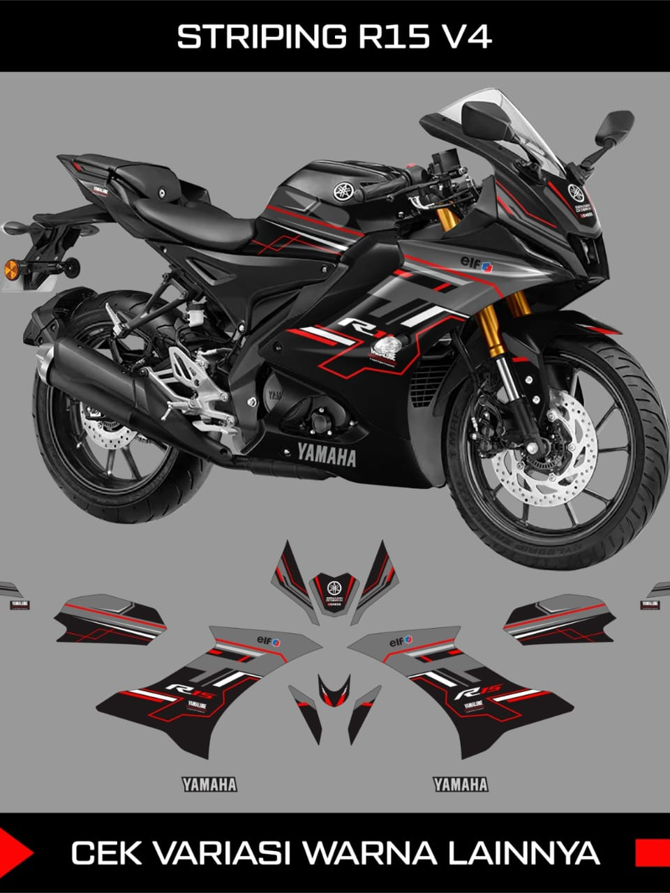 Jual Striping motor r15 v4 / stiker decal yamaha yzf r15 v4 / sticker ...